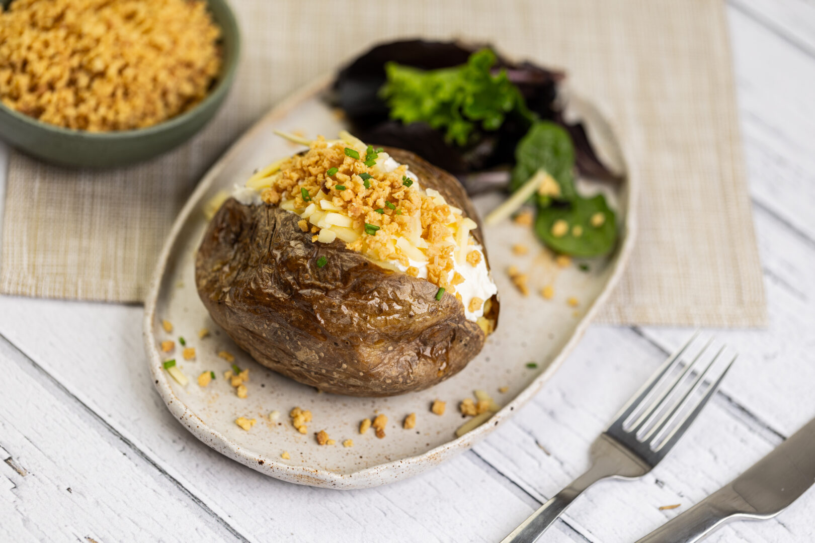 Crunchies Salsa Sprinkle Baked Potato - Chaucer Foods